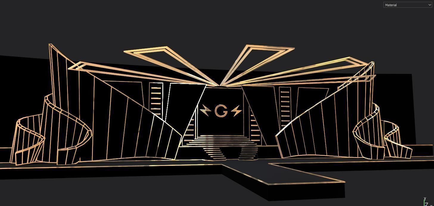 3D model Black and Gold Stage VR / AR / low-poly | CGTrader
