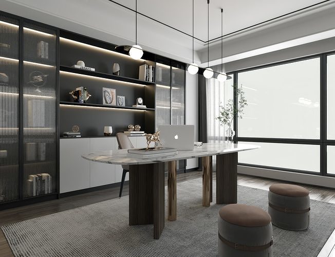 villa decoration Modern Study Home 3D model | CGTrader