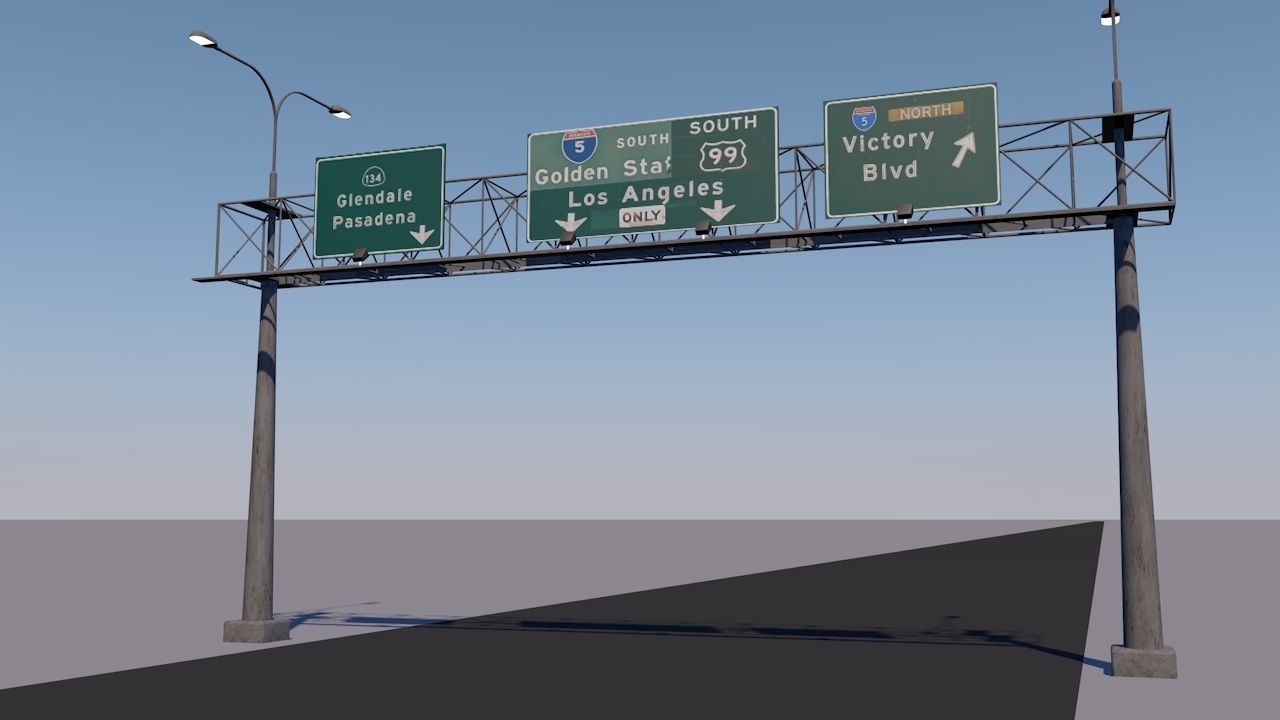 Highway sign free 3D model | CGTrader