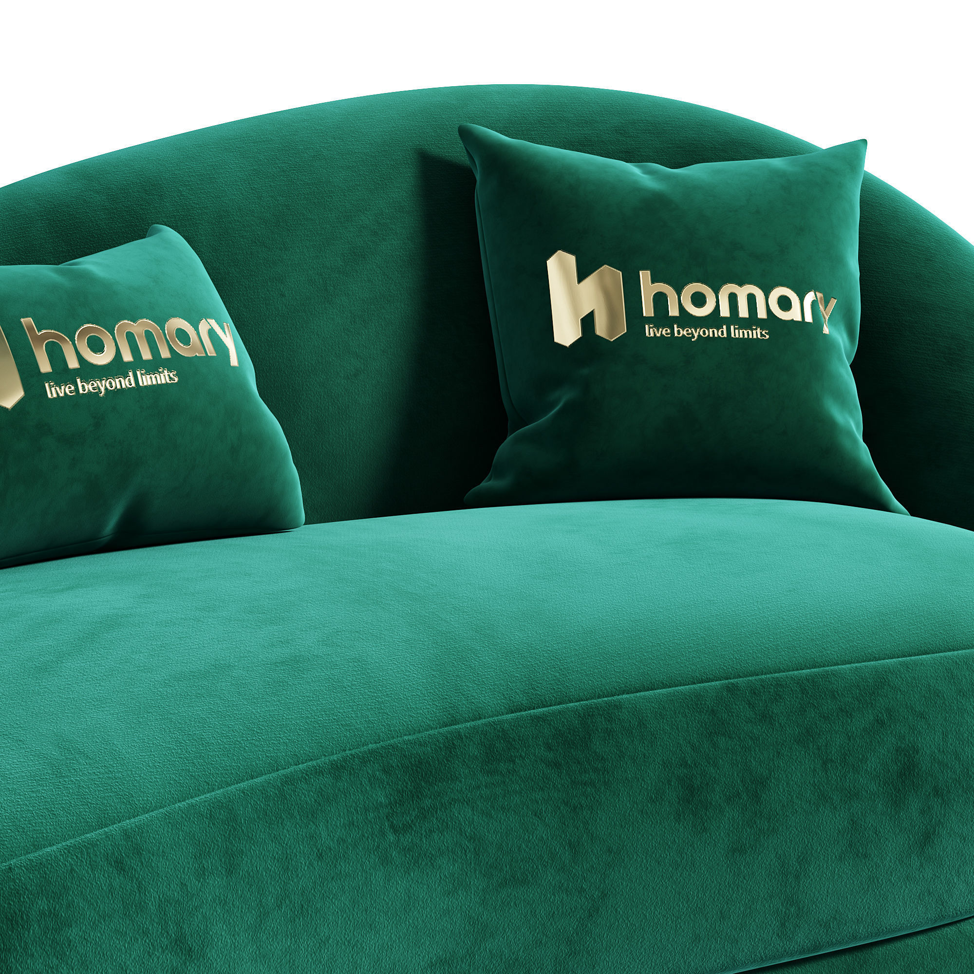 Luxury Green Velvet Upholstered Sofa by Homary 3D model | CGTrader