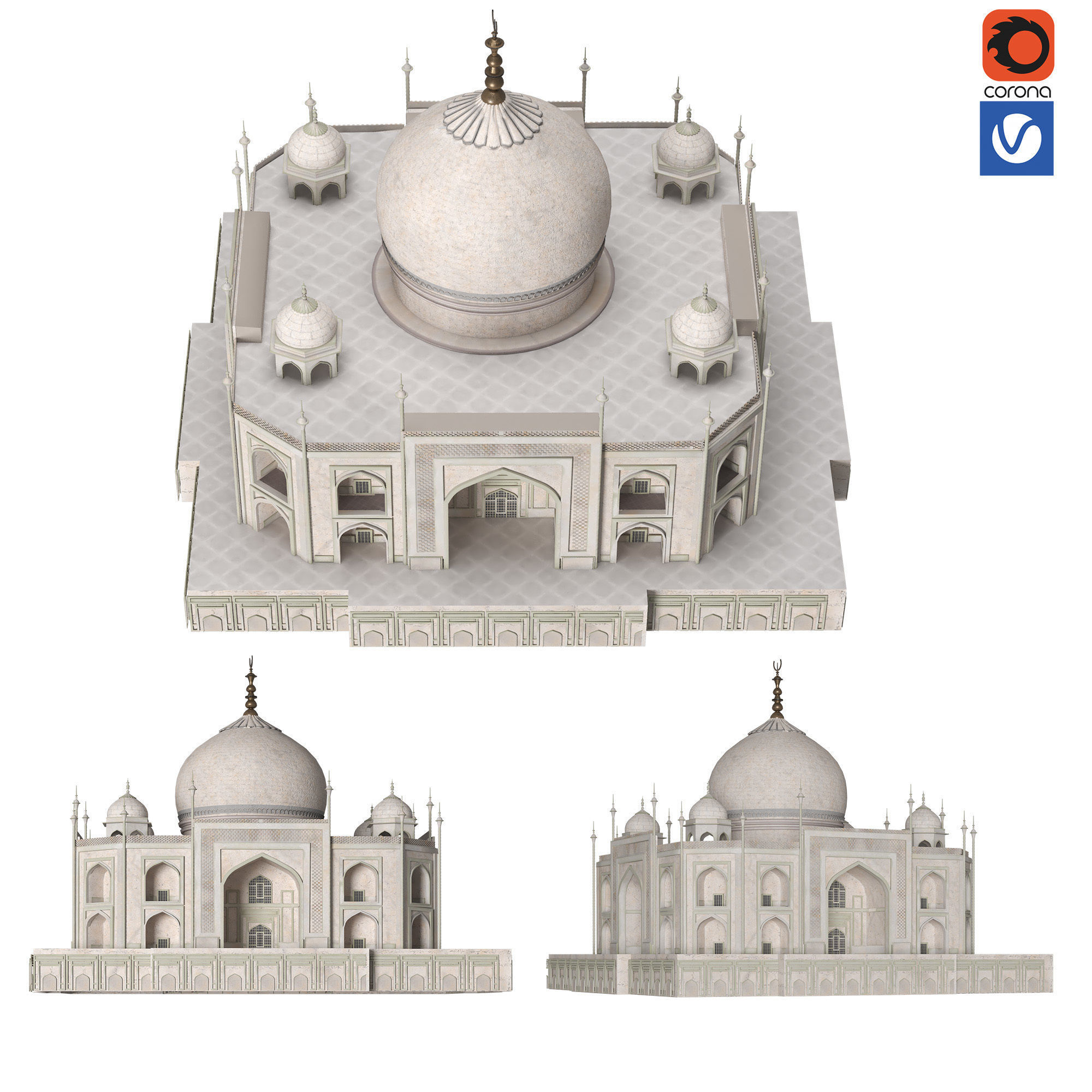 3D model Taj Mahal VR / AR / low-poly | CGTrader