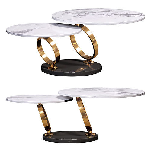 Modern white extendable coffee table by Homary 3D model | CGTrader