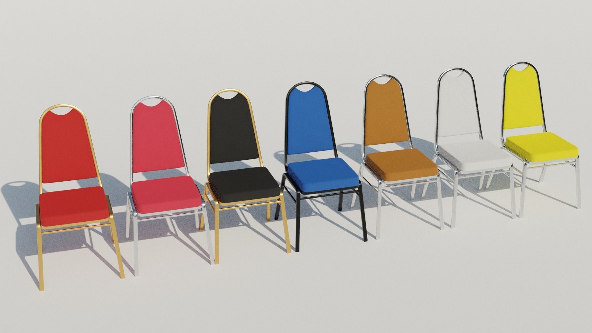 3D model Stackable Banquet Chair Leather and Fabric Seat VR / AR / low ...