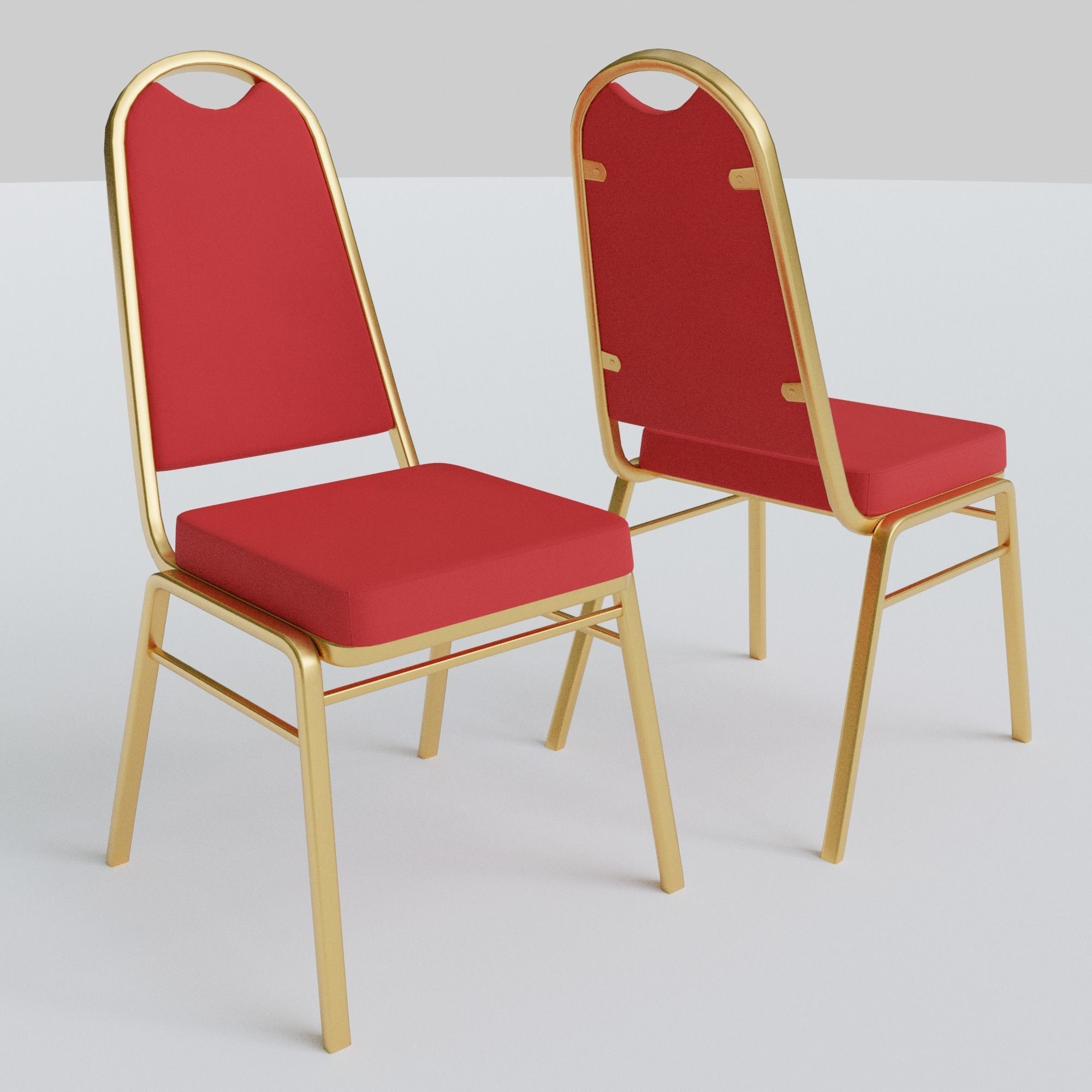 3D model Stackable Banquet Chair Leather and Fabric Seat VR / AR / low ...