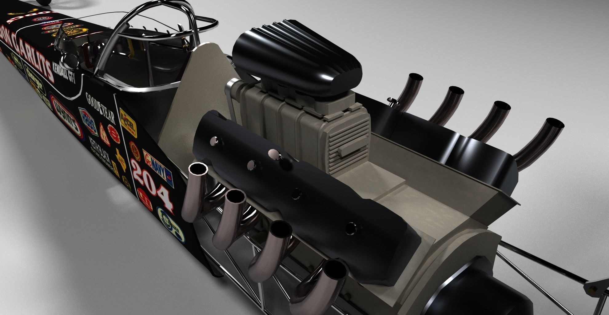 Drag racing car 3D model | CGTrader