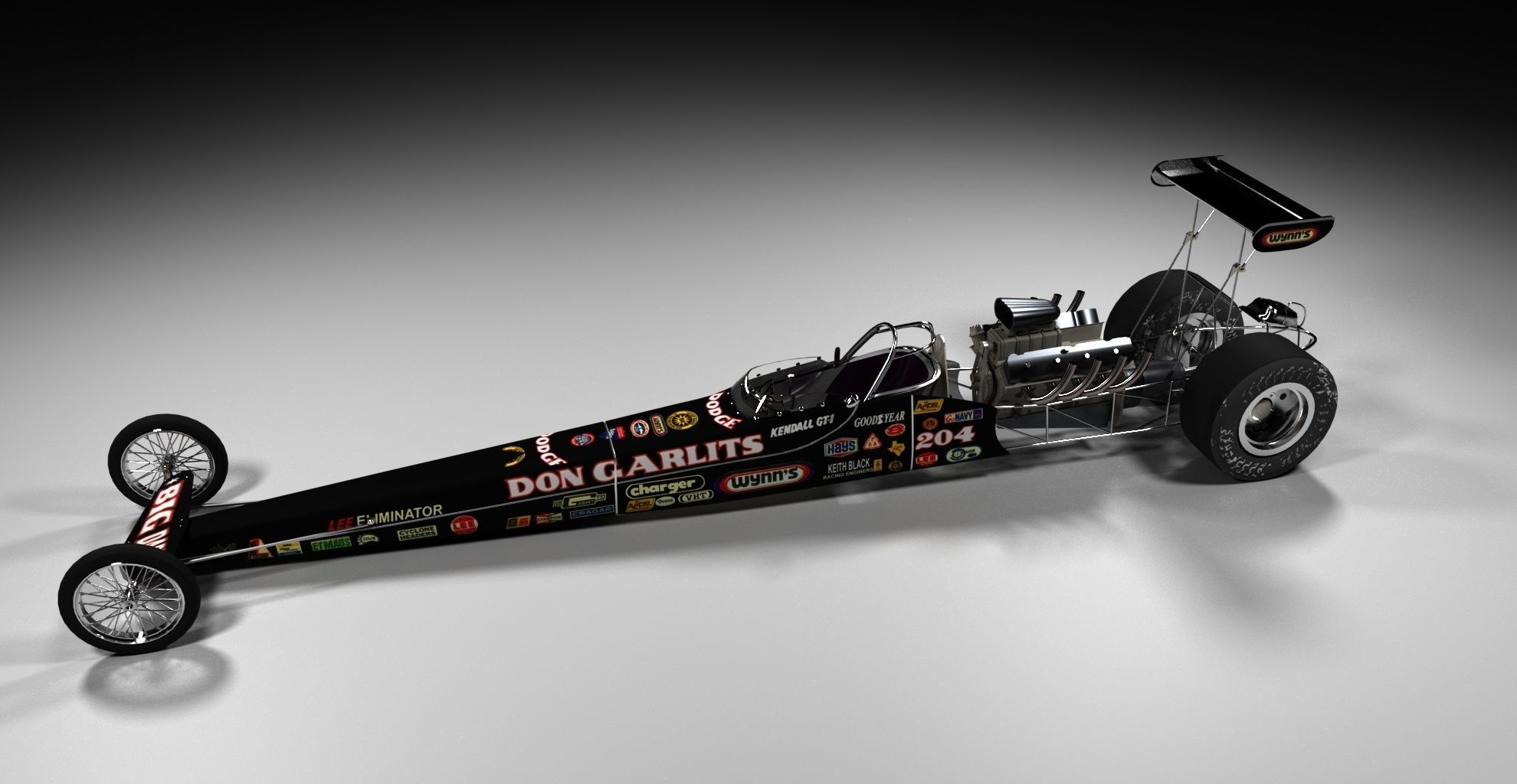 Drag racing car 3D model | CGTrader