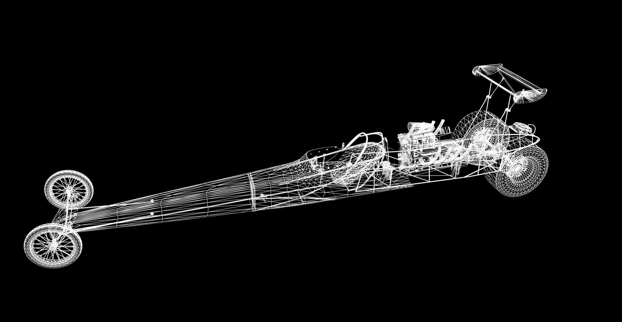 Drag racing car 3D model | CGTrader