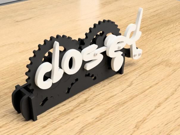 Folding open and close sign 3D model 3D printable | CGTrader