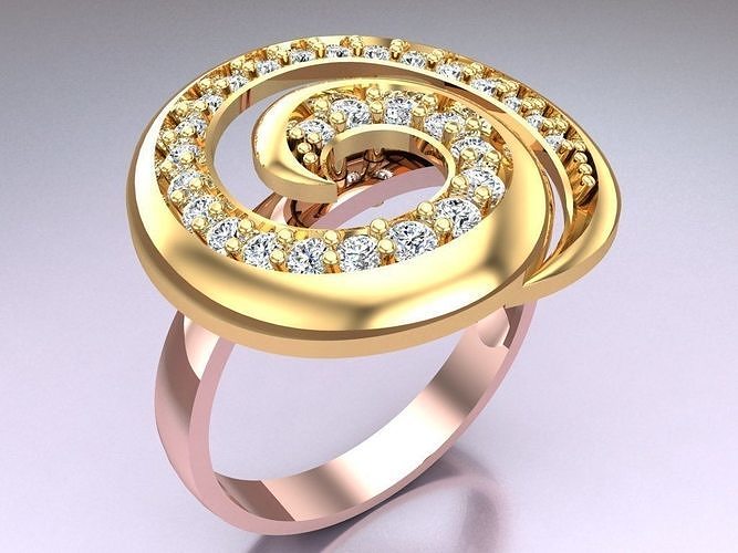 Diamond Ring - Womens Rings - SN319 3D model 3D printable | CGTrader