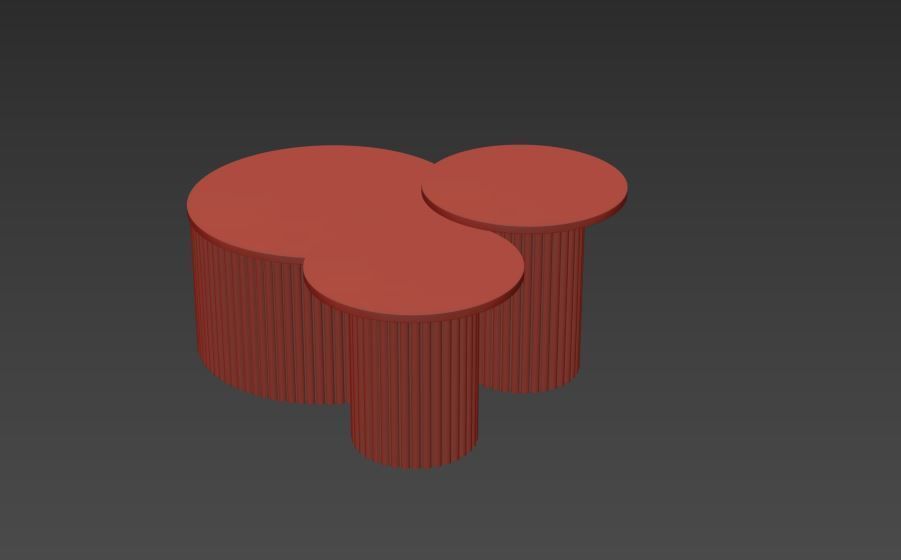 Fluted center table 3D model | CGTrader