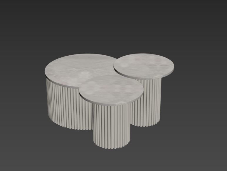 Fluted center table 3D model | CGTrader