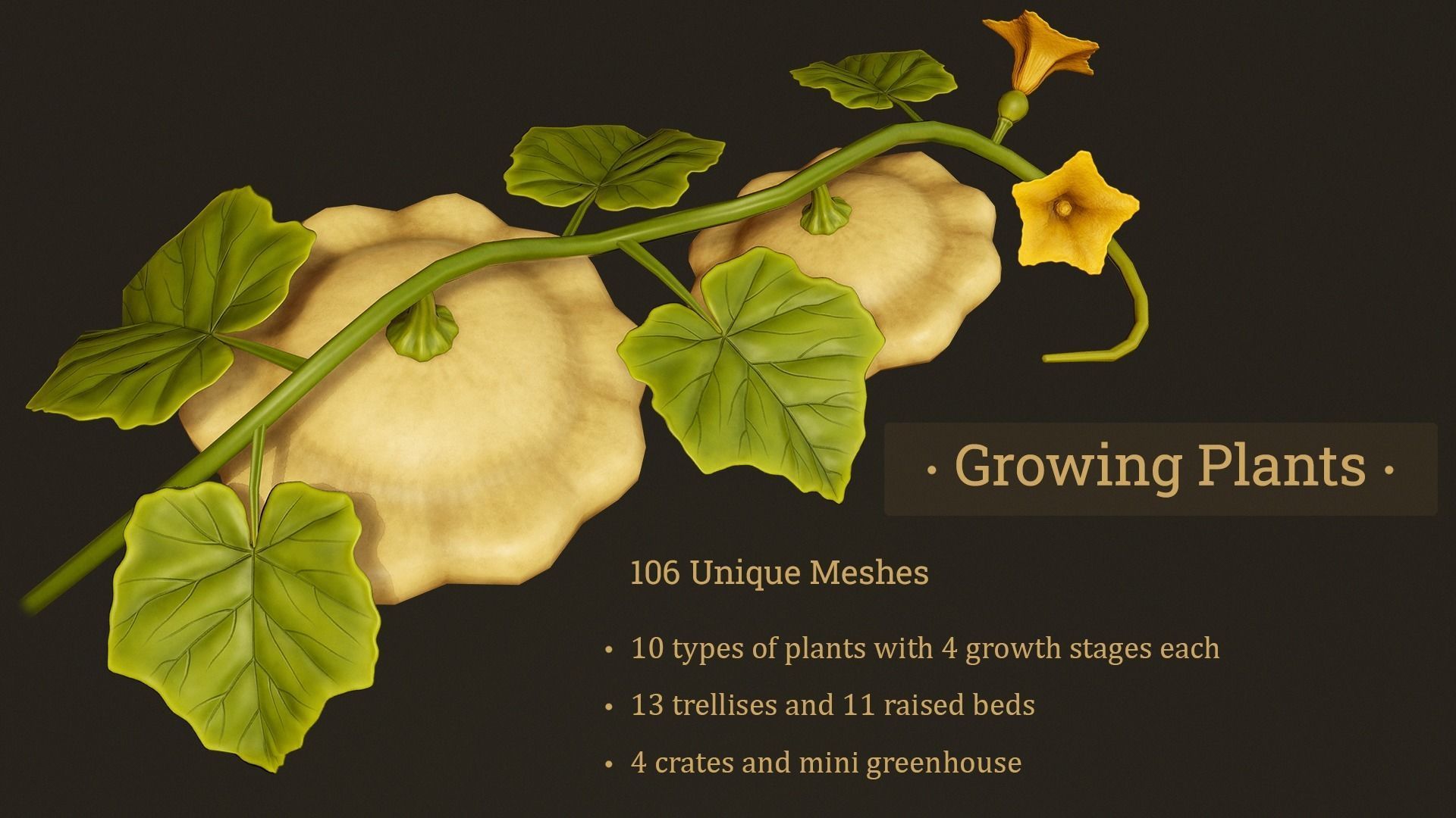 3D model Growing Farm Plants Pack VR / AR / low-poly | CGTrader