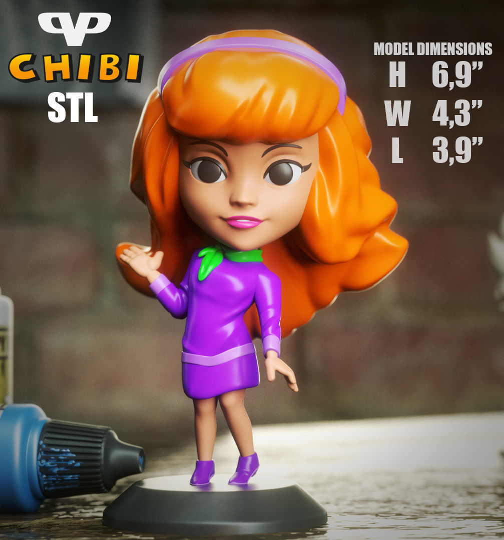 Daphne Chibi Stl For 3d Printing Chibistl 3dxm 3d Model 3d Printable