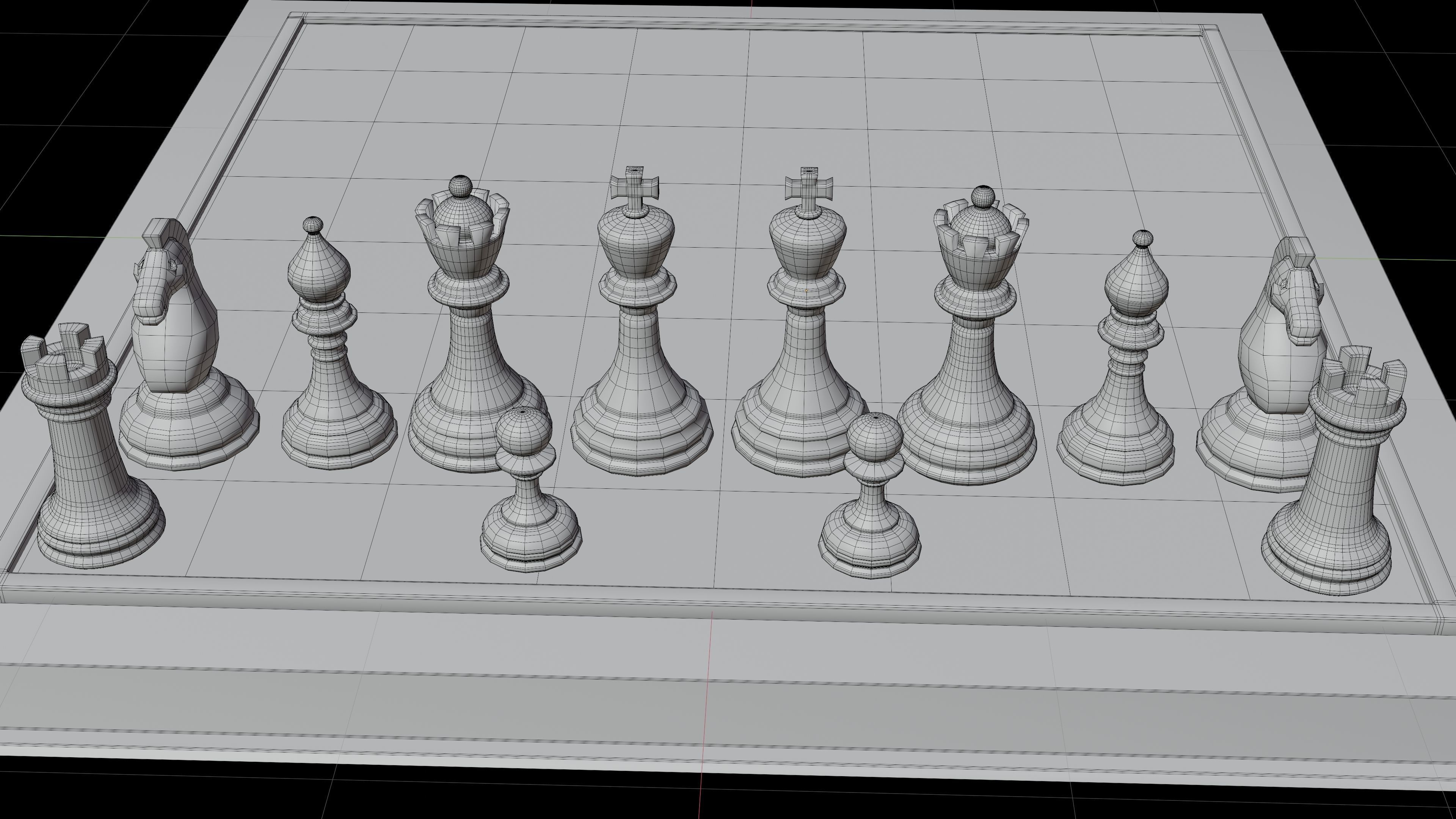 3D model Chess set with board VR / AR / low-poly | CGTrader