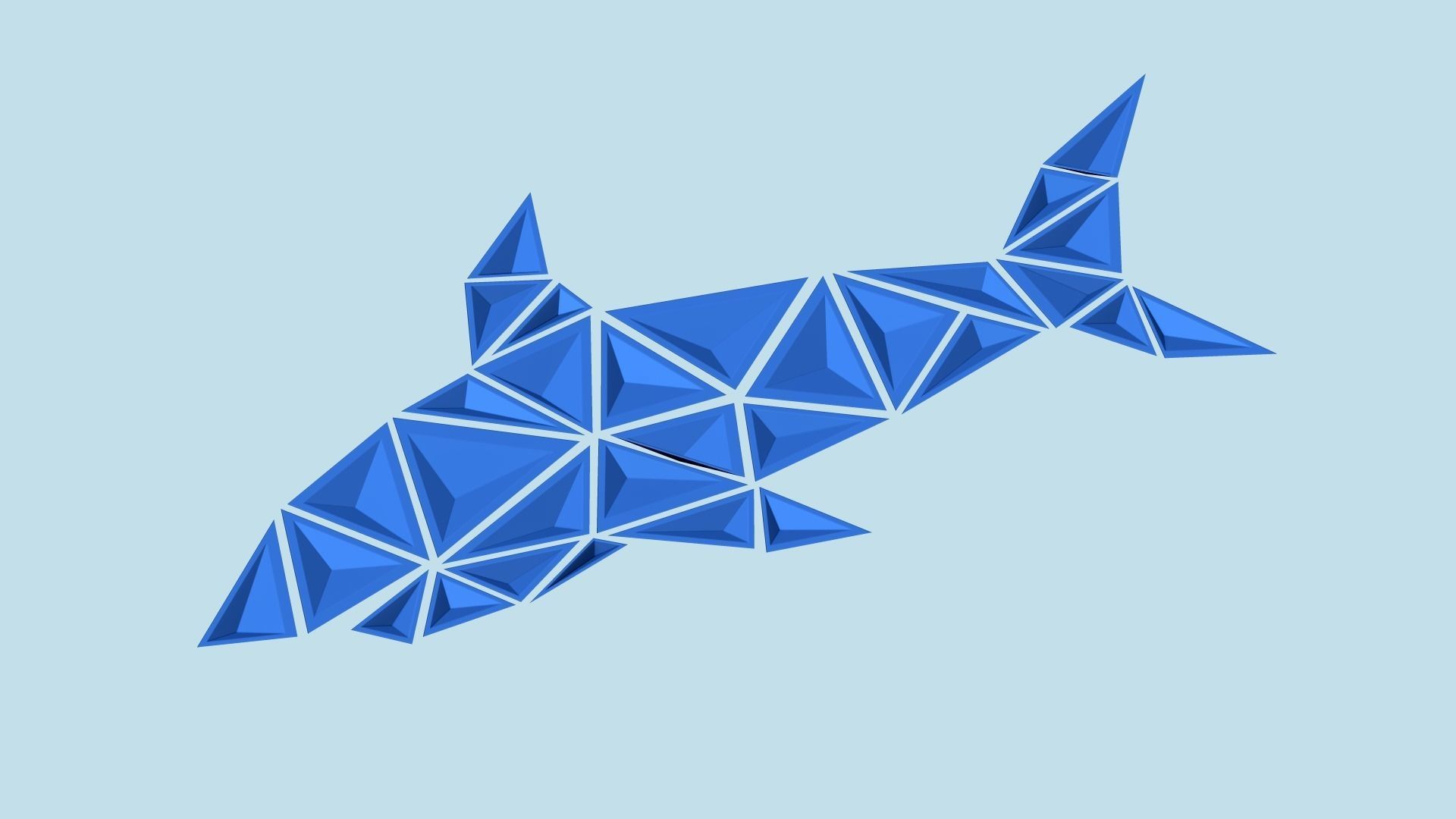 Shark Geometric Panel - Animal Minimalist Decoration 3D model 3D ...