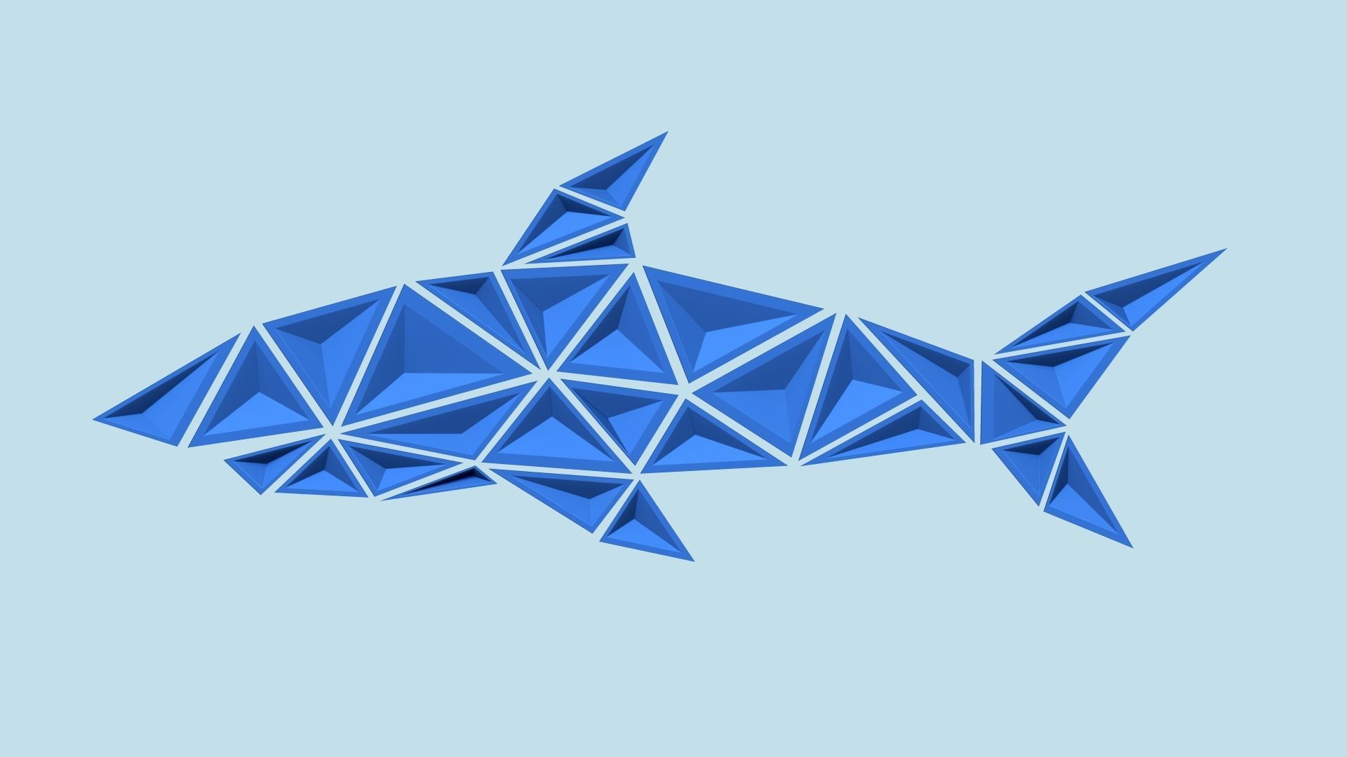 Shark Geometric Panel - Animal Minimalist Decoration 3D model 3D ...