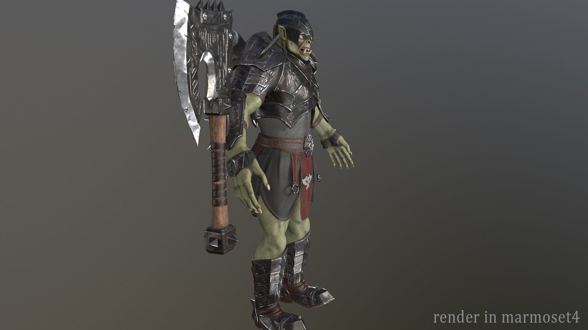 3D model Orc heavy warrior VR / AR / low-poly | CGTrader