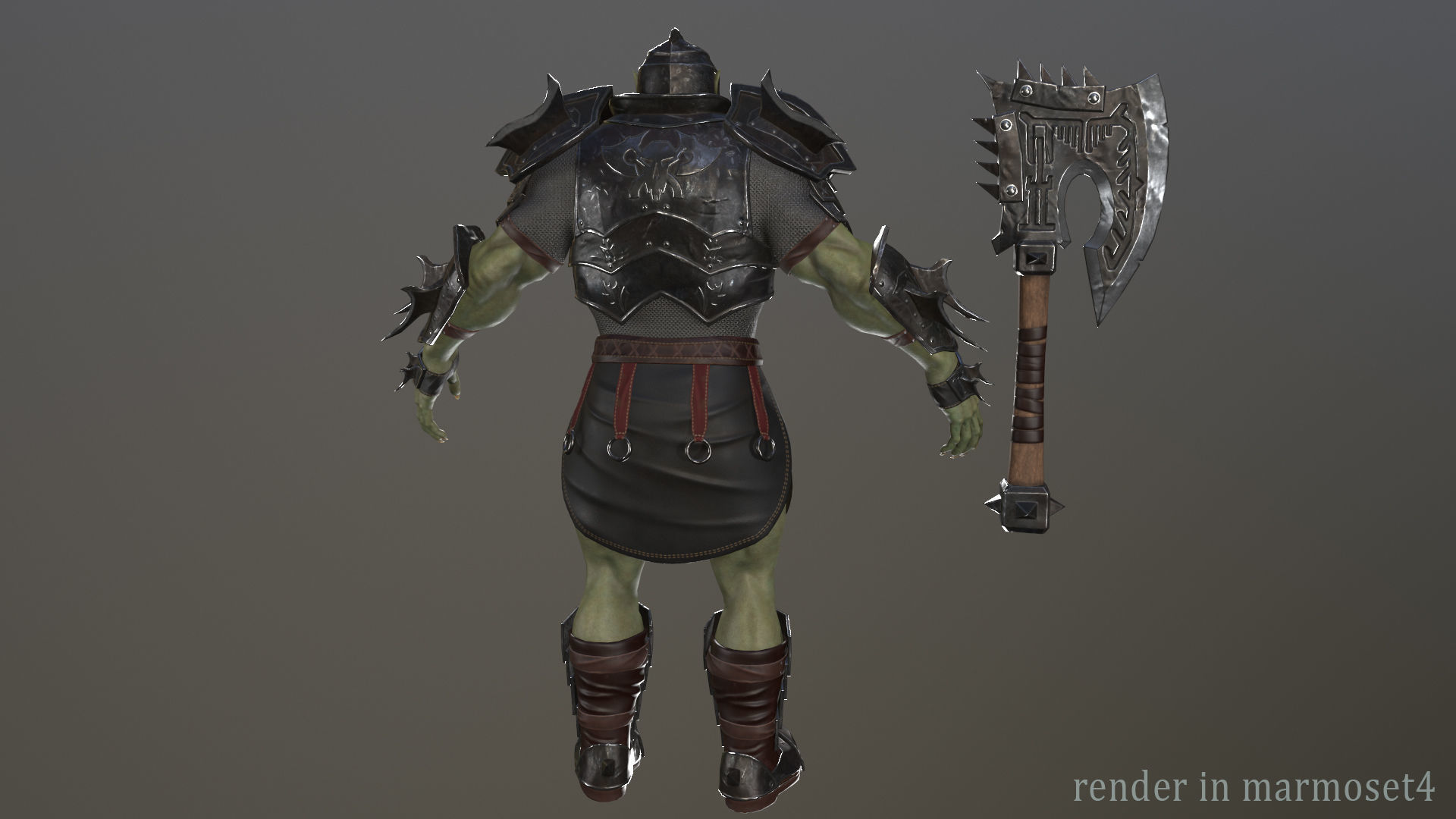 3D model Orc heavy warrior VR / AR / low-poly | CGTrader