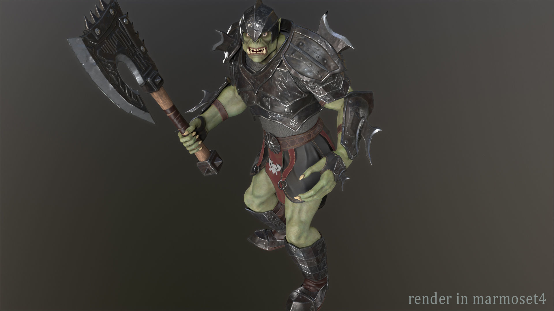 3D model Orc heavy warrior VR / AR / low-poly | CGTrader