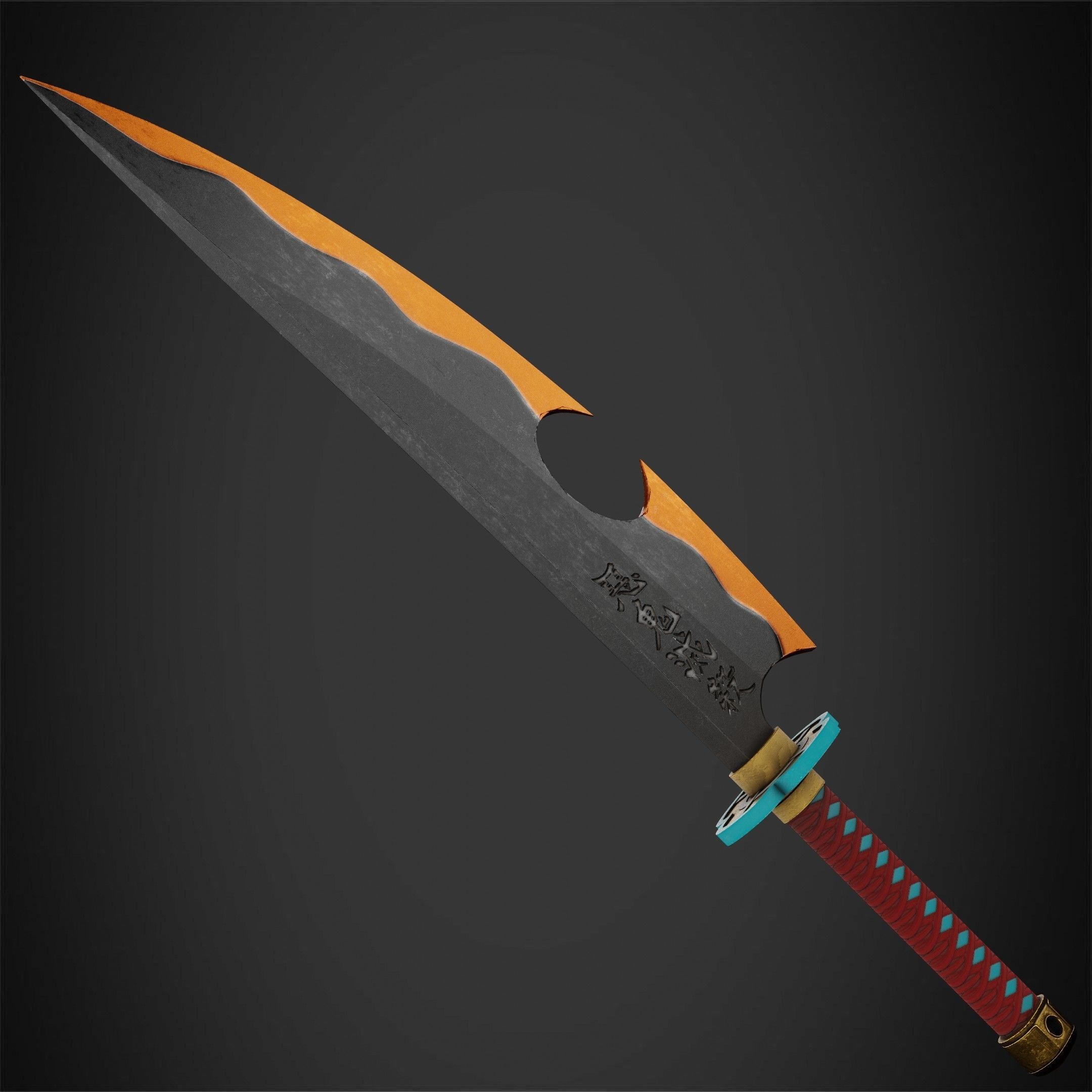Tengen Uzui Dual Nichirin Cleavers for Cosplay 3D model 3D printable ...