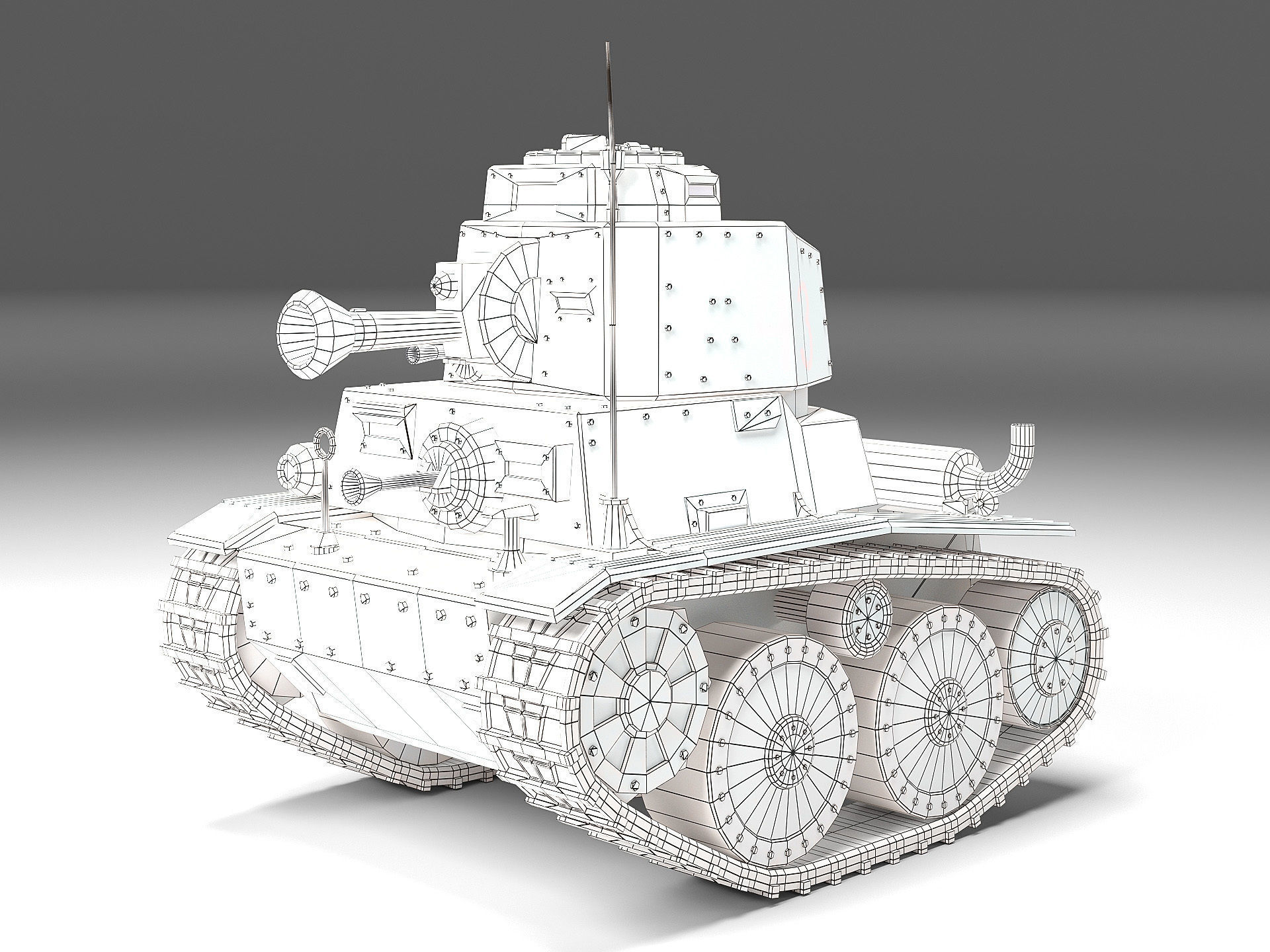 3D model Meng German Light Panzer 38T World War Toons VR / AR / low ...
