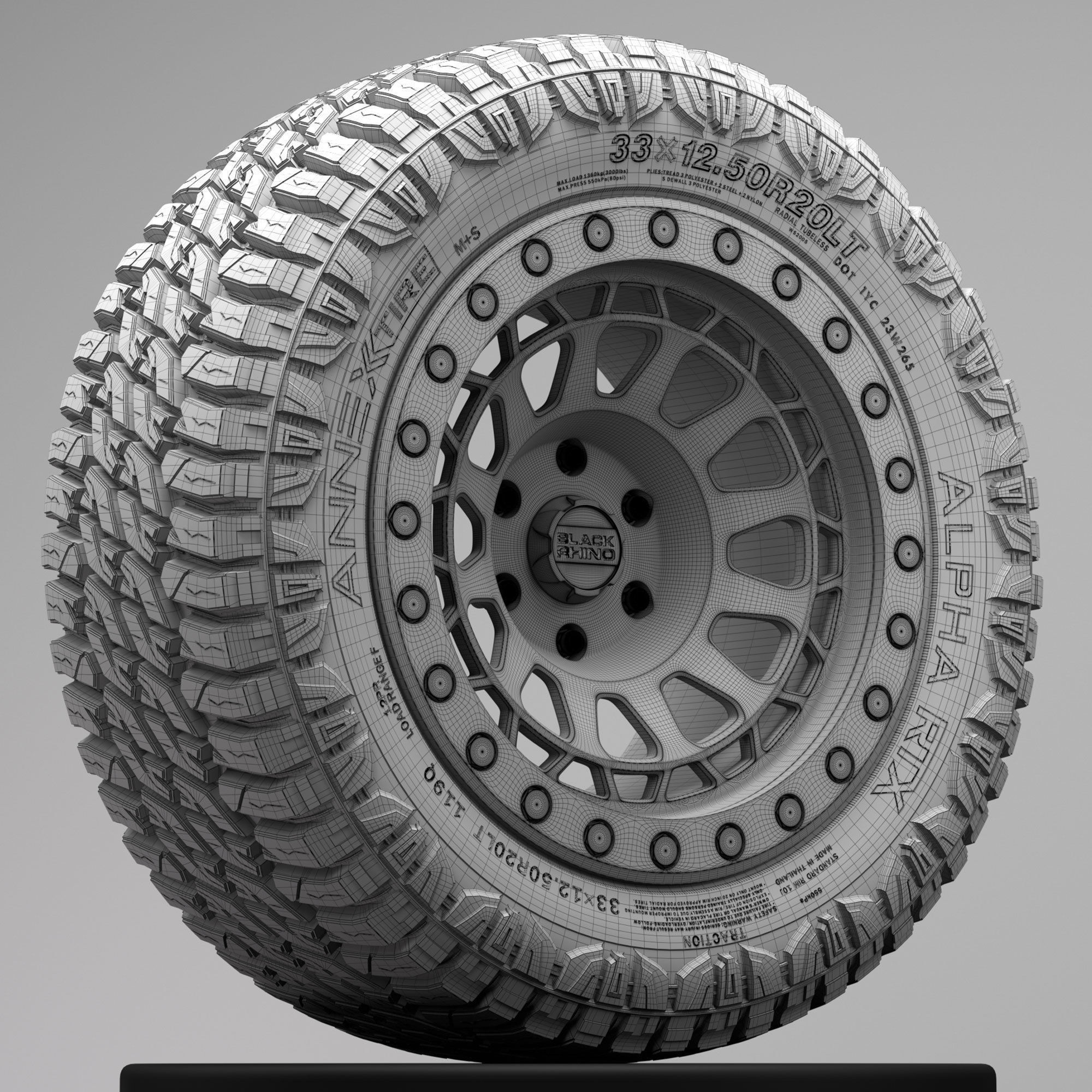 Annex Alpha RTX Offroad Tire 3D Model 3D model | CGTrader