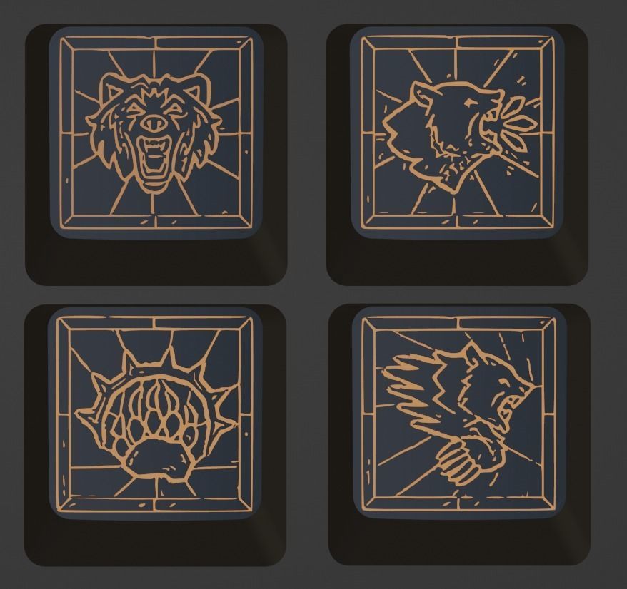 16x Diablo 4 Druid Keycaps 3D STL File Mechanical Keyboard 3D model 3D ...