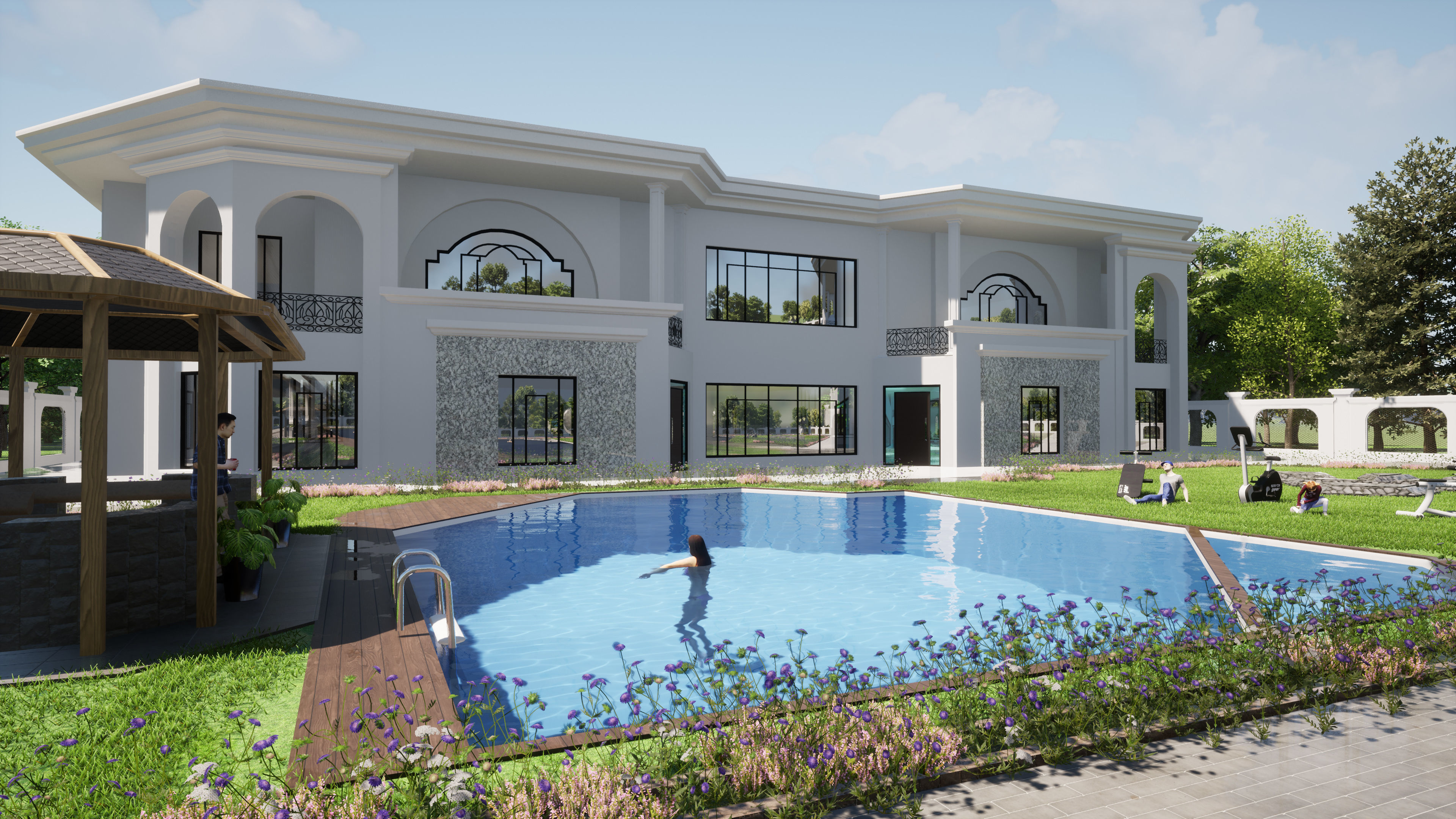 3D model Luxury Grand house VR / AR / low-poly | CGTrader