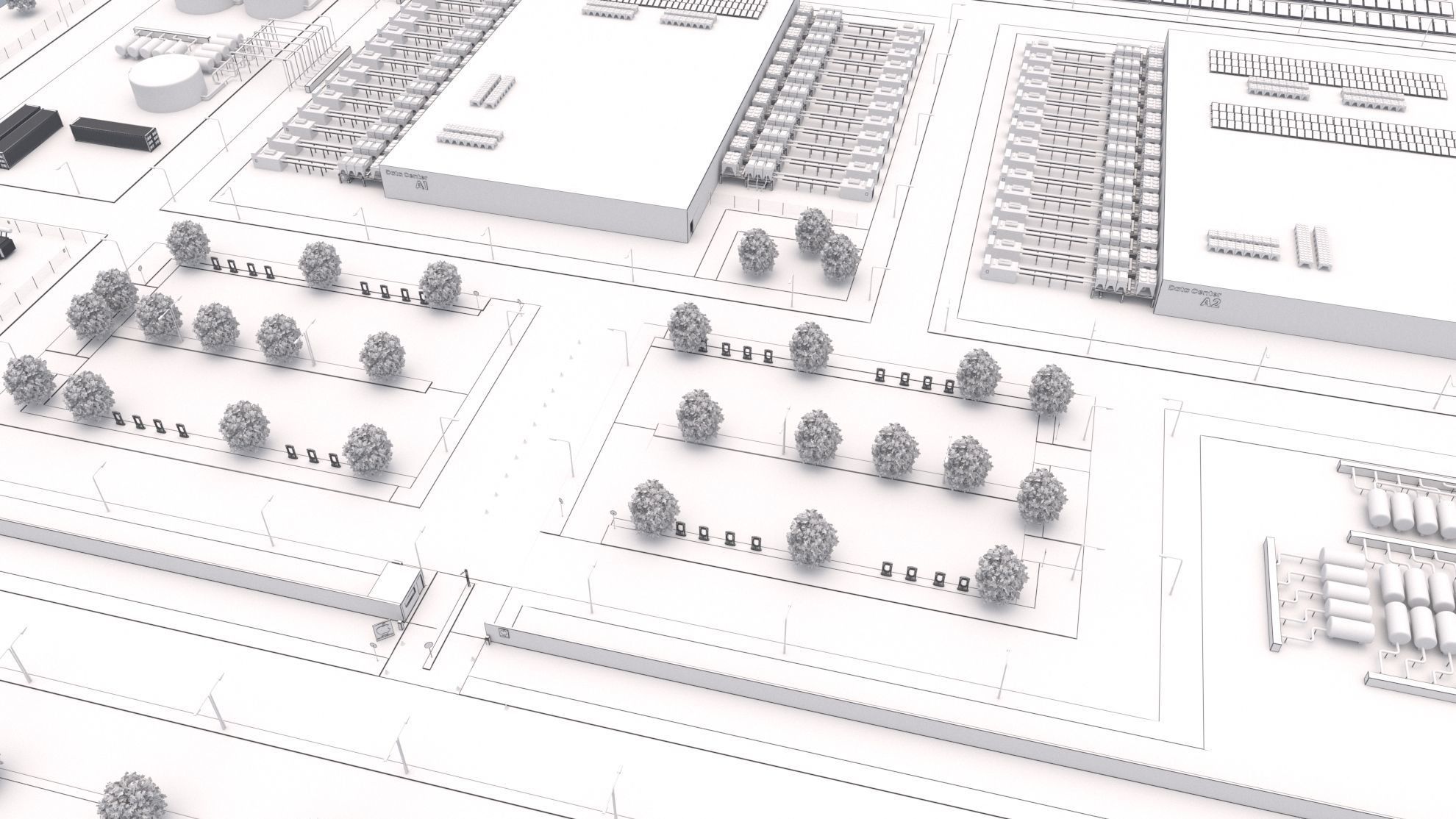 Apple Data Center Building with Interior 3D model | CGTrader