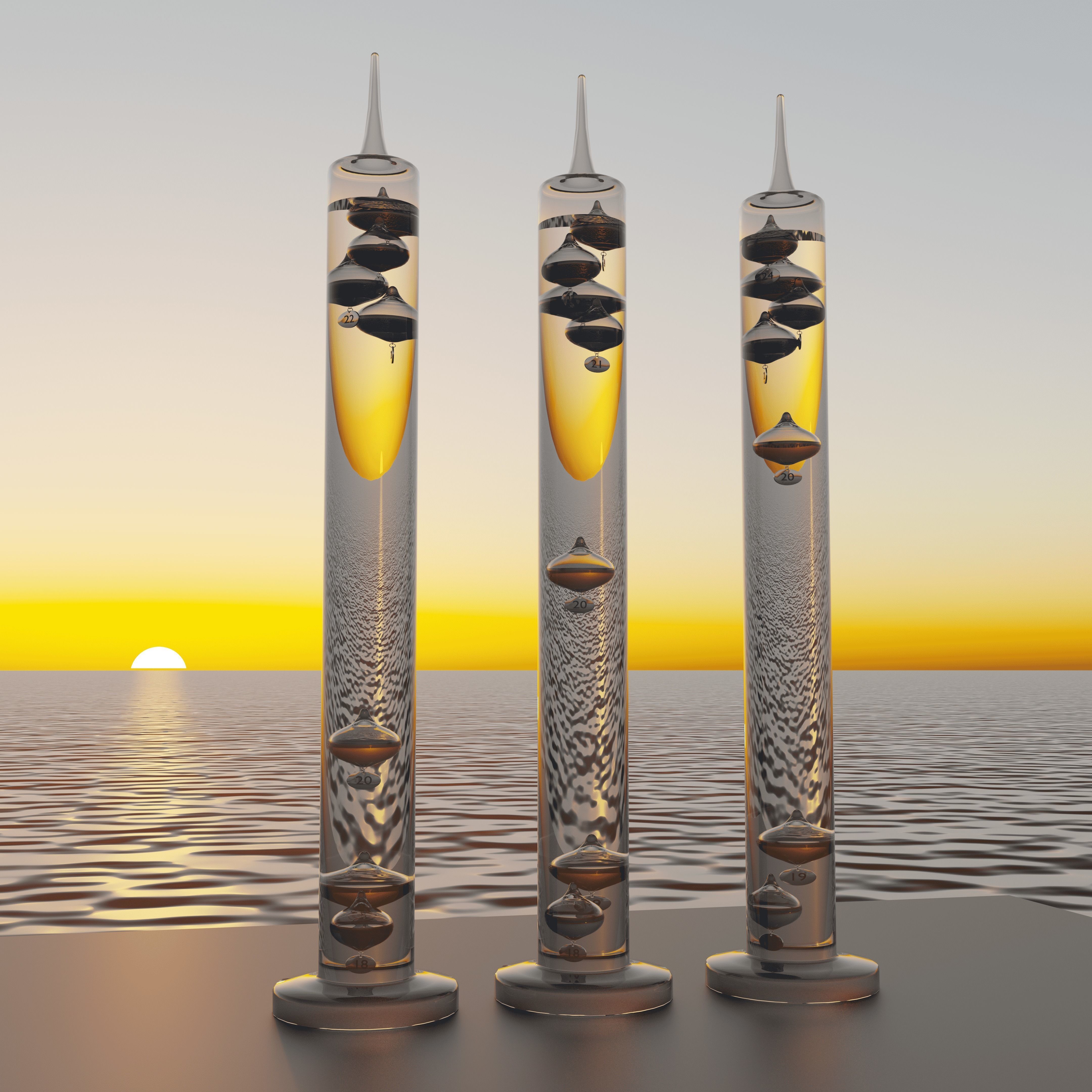 Galilean Thermometer 3D model | CGTrader