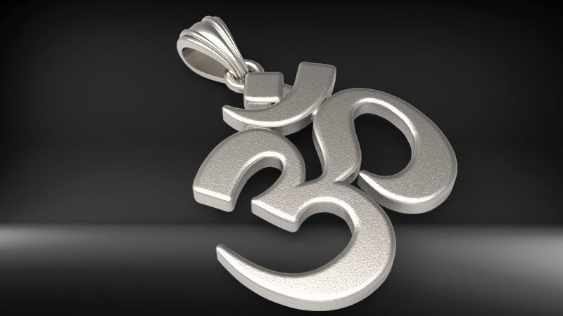 3D Aum OM Yoga Symbol Hindu Jewelry Pendant 3D model 3D printable | CGTrader