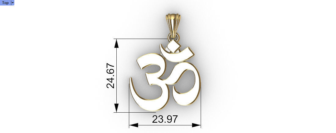 3D Aum OM Yoga Symbol Hindu Jewelry Pendant 3D model 3D printable | CGTrader