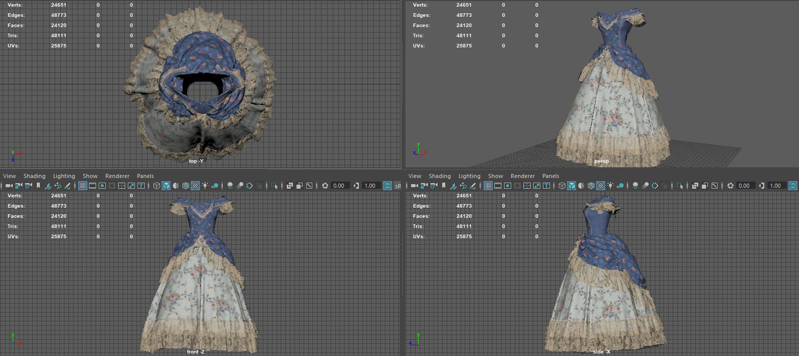 ROCOCO ERA DRESS 3D model | CGTrader