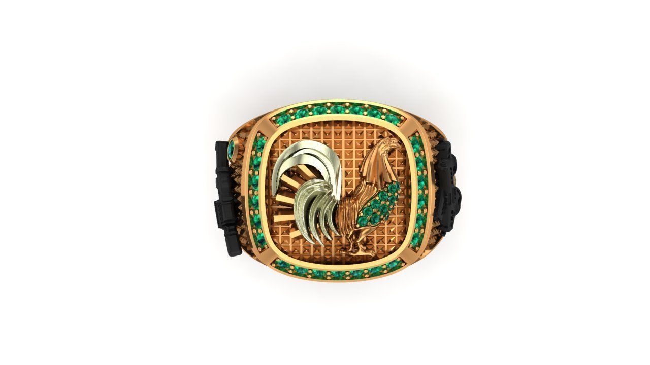 rooster ring-Anillo Gallo 3D model 3D printable | CGTrader