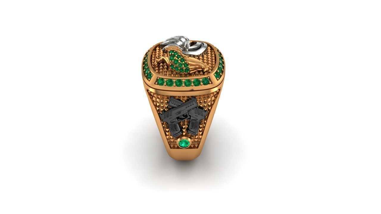 rooster ring-Anillo Gallo 3D model 3D printable | CGTrader