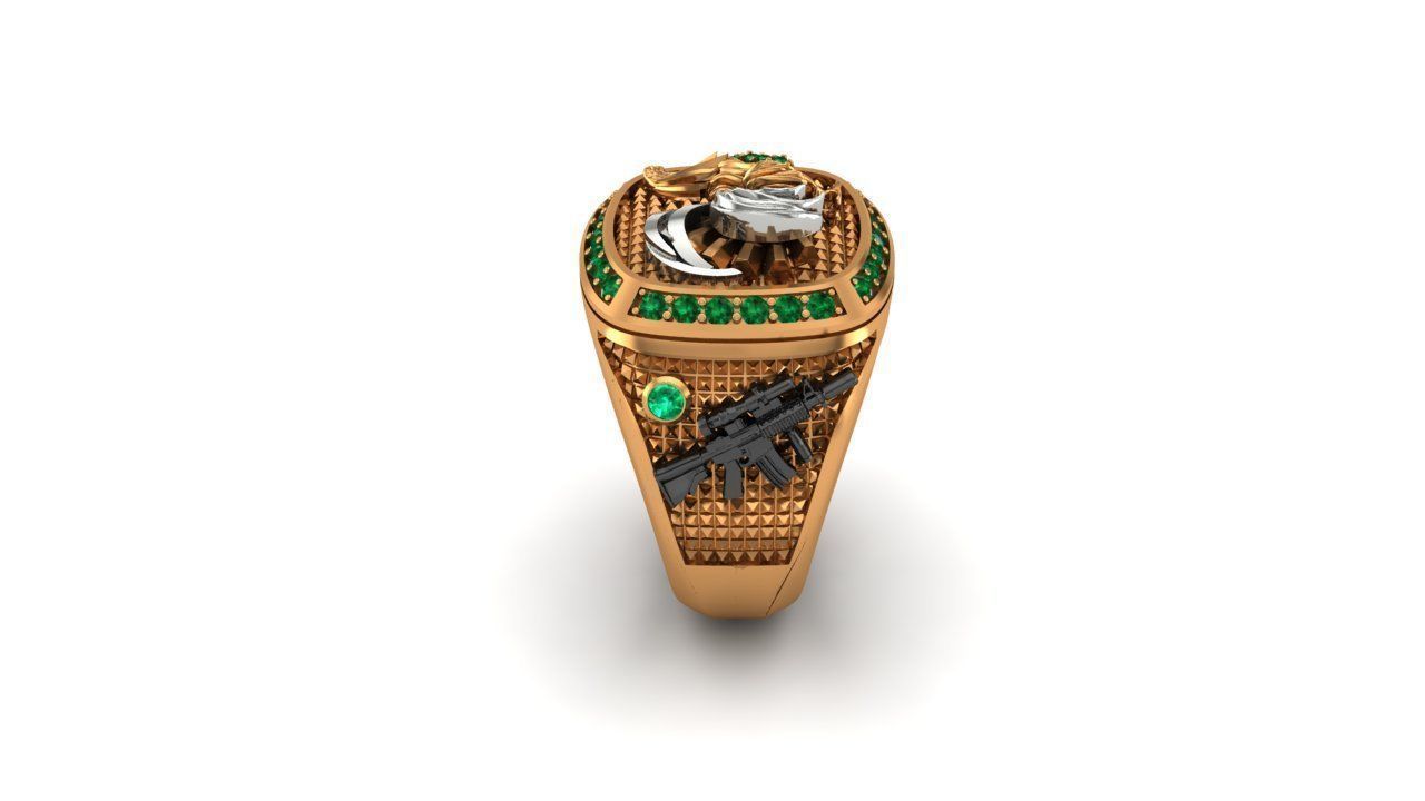 rooster ring-Anillo Gallo 3D model 3D printable | CGTrader