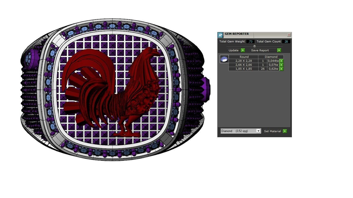 rooster ring-Anillo Gallo 3D model 3D printable | CGTrader