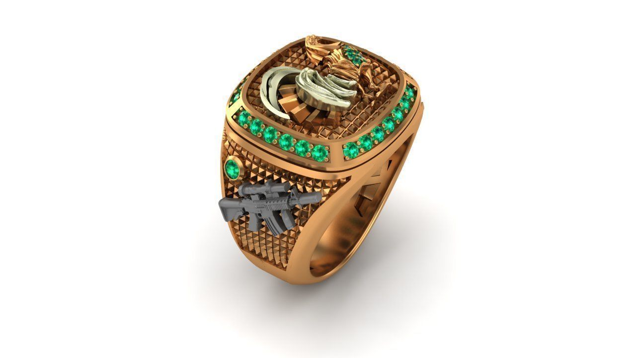 rooster ring-Anillo Gallo 3D model 3D printable | CGTrader