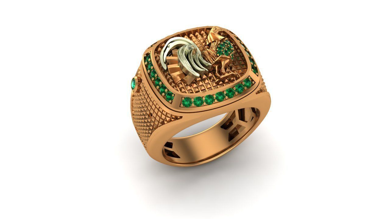 rooster ring-Anillo Gallo 3D model 3D printable | CGTrader
