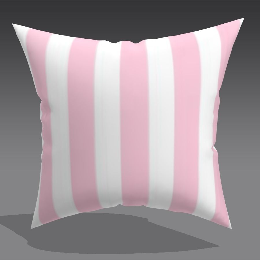 3D model Pillow square pink and white lines VR / AR / low-poly | CGTrader