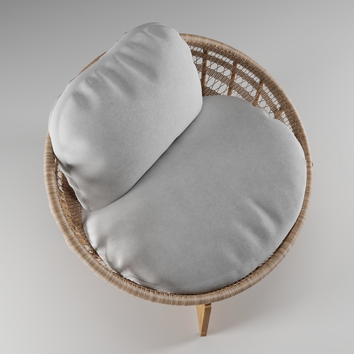 CrateBarrel Masha rattan and teak outdoor lounge chair 3D model | CGTrader