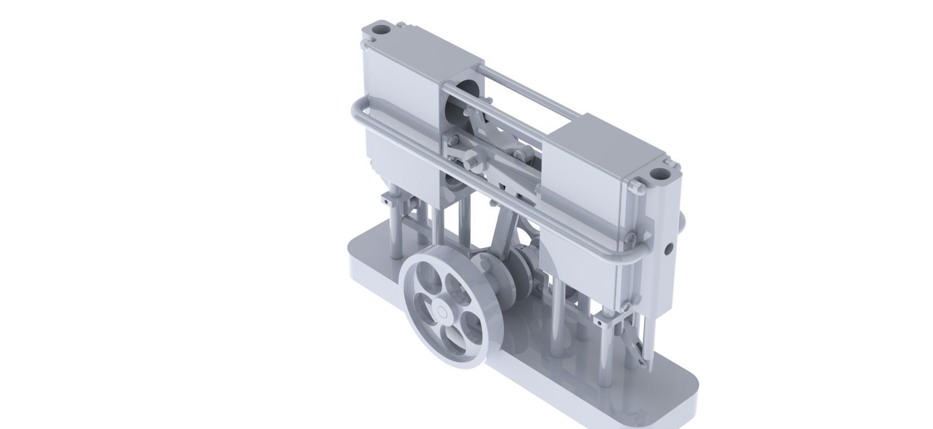 4 cylinder steam engine with rocking crosshead 3D model | CGTrader