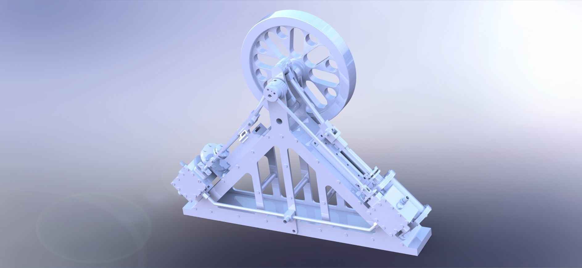 A Simple 2 Cylinder Diagonal Steam Engine 3D model | CGTrader