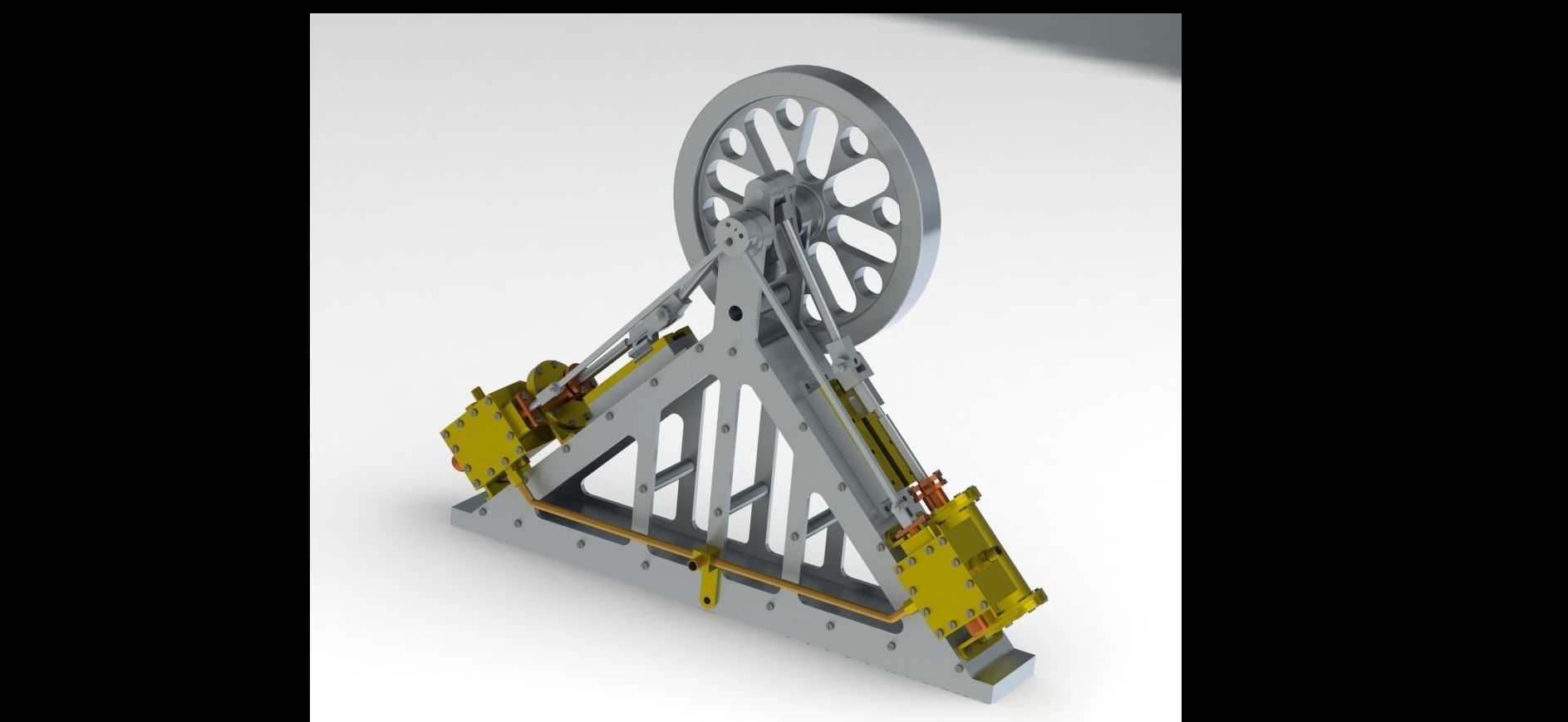 A Simple 2 Cylinder Diagonal Steam Engine 3D model | CGTrader