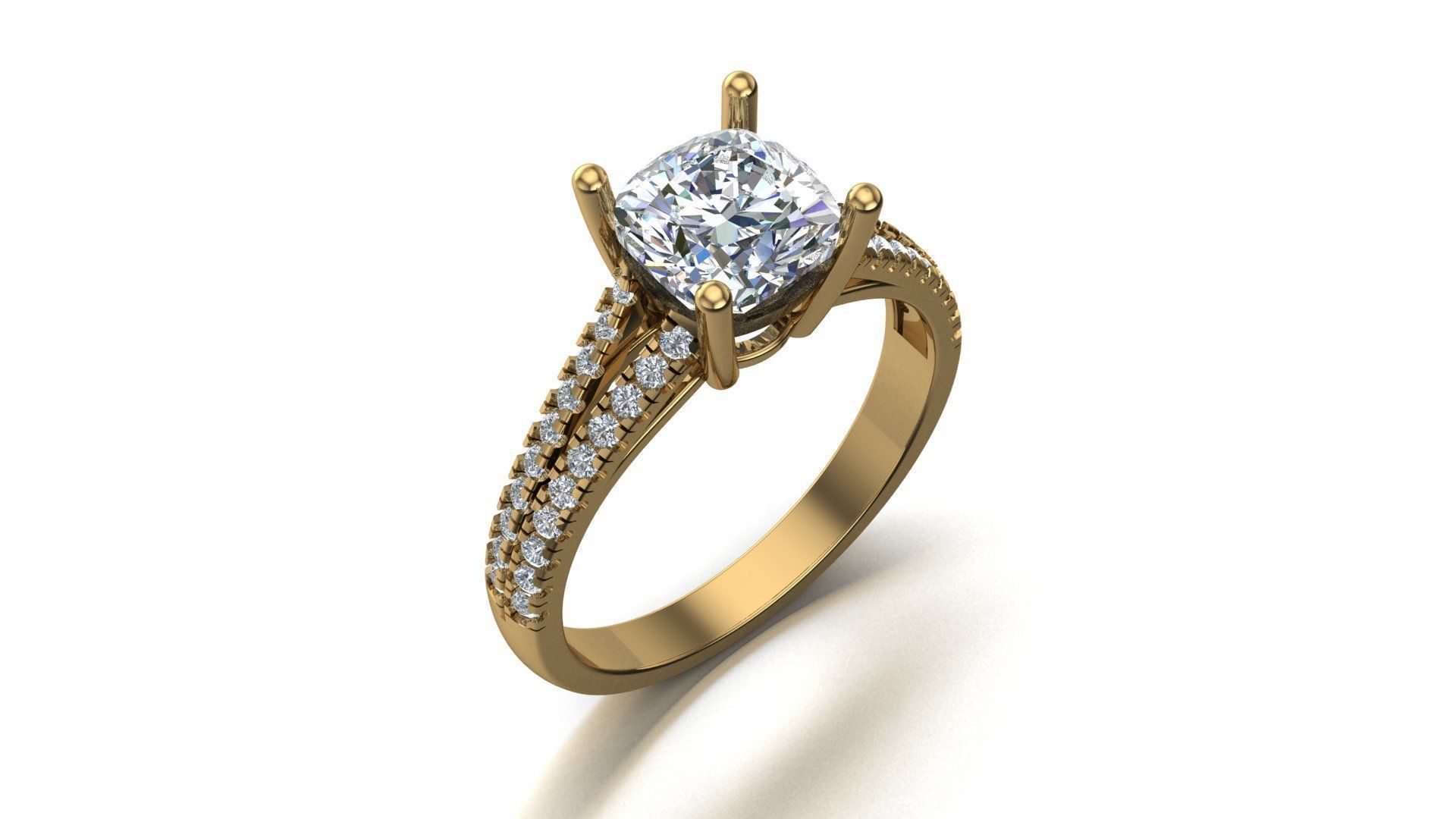 square cushion engagement ring 3d model printable model 3D model 3D ...