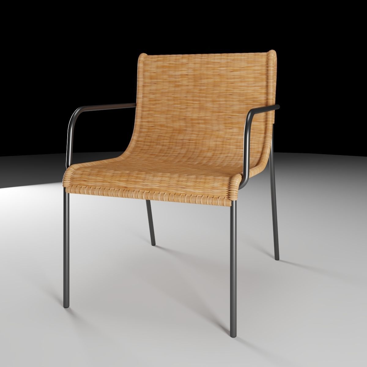 CrateBarrel Rizo Faux rattan outdoor dining armchair 3D model | CGTrader