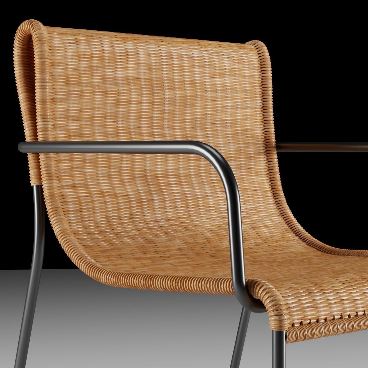 CrateBarrel Rizo Faux rattan outdoor dining armchair 3D model | CGTrader