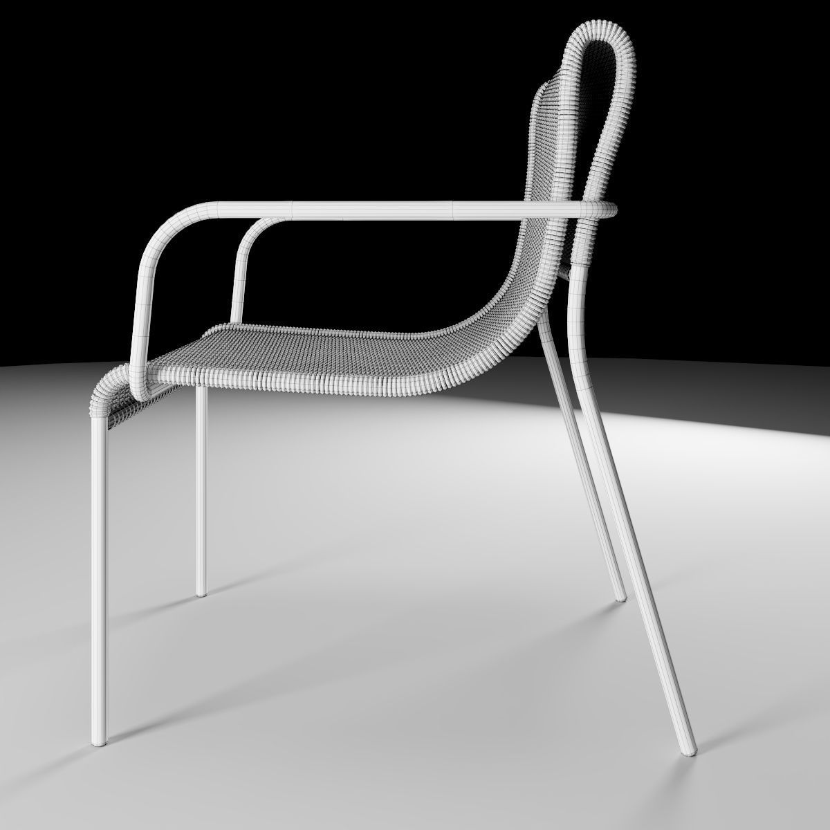 CrateBarrel Rizo Faux rattan outdoor dining armchair 3D model | CGTrader