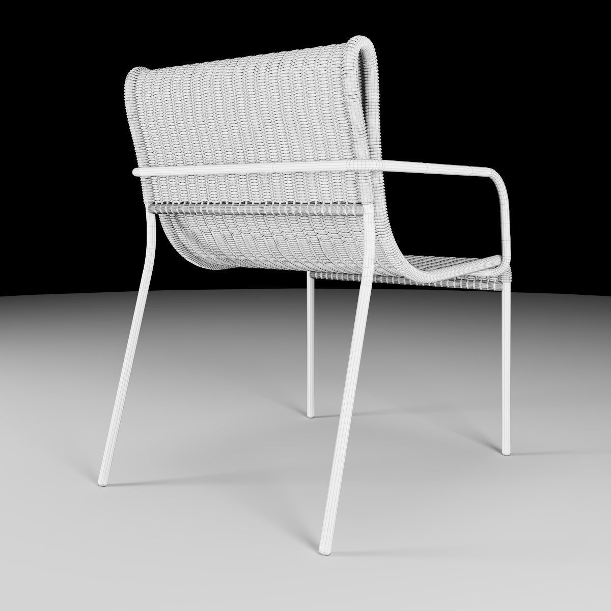 CrateBarrel Rizo Faux rattan outdoor dining armchair 3D model | CGTrader