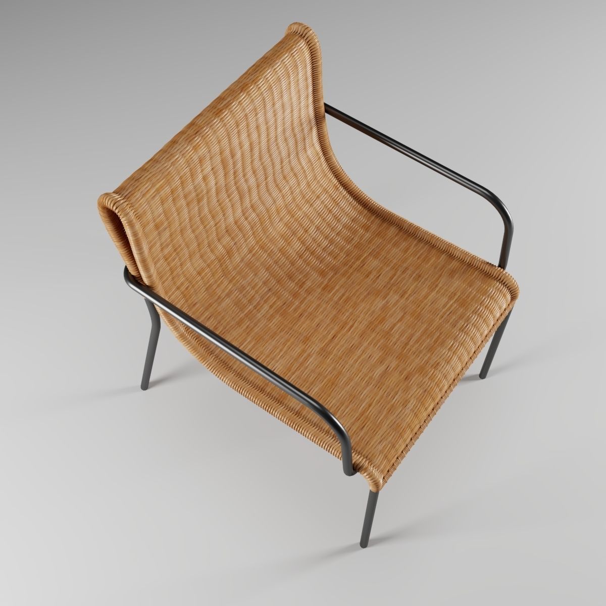 CrateBarrel Rizo Faux rattan outdoor dining armchair 3D model | CGTrader